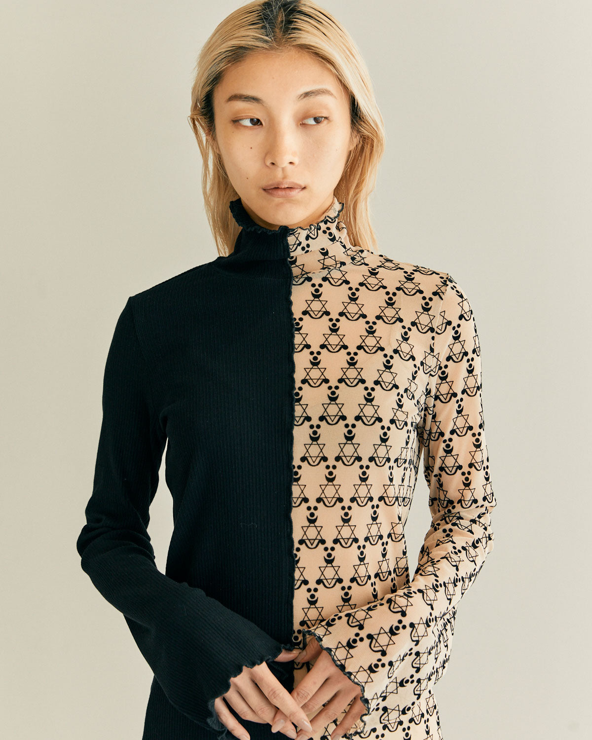 MONOGRAM FLOCKY PRINT HIGH NECK TOPS | | STORE | THINGS THAT MATTER ONLINE STORE